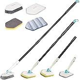 DALIPER Shower Scrubber with Long Handle for Cleaning, 2 in 1 Tub and ...