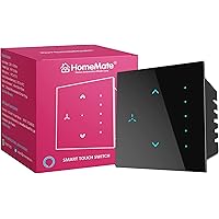 HomeMate® Wi-Fi Smart 4 Gang Touch Switch (Black, Pack of 1) | No Hub ...