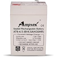 Amptek AT6-4.5 6V 4.5AH SMF/VRLA Battery | Sealed Lead Acid Battery ...