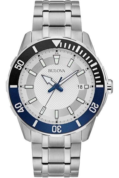 Men's Bulova Marine Star Chronograph Watch With White Dial