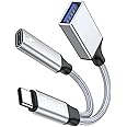 TRANLIKS Sdoppiatore USB C, 2 in 1 Cavo OTG USB Type c Splitter with PD 60W a Ricarica Rapida ...