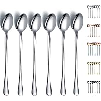 AOOSY Latte Spoons Long Handle Teaspoons Set of 6 Stainless Steel 9 ...