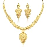 Buy Sukkhi Gleaming 24 Carat Gold Plated Wedding Jewellery Choker Necklace Set for Women (N73740 ...