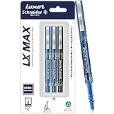 Luxor Schneider LX MAX roller ball pen, Pack of 2, 1 Blue+ 1 Black ...