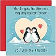 Penguin Valentines Anniversary Card - Penguins In Love - Cute Romantic ...