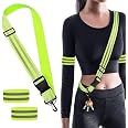 TRKETK 3 Pieces Reflective Running Gear, High Visibility Reflective ...