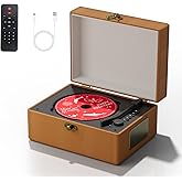 Yintiny Rechargeable Leather CD Player with Speakers, Bluetooth ...