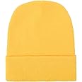 Apausvcm Yellow Beanie Hat for Men Women, Yellow Winter Knit Beanies ...