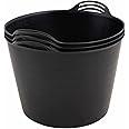 BiGDUG Plastic Flexi Tubs (42 Litre) - Pack of 3 - Black - Heavy Duty ...