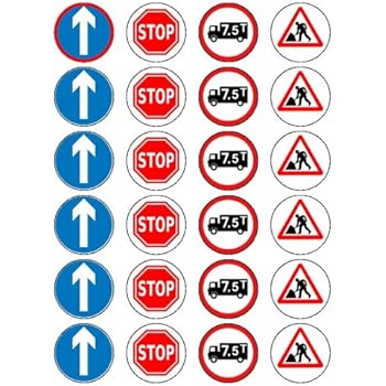 24 x Road Signs Cupcake Cake Toppers: Amazon.co.uk: Kitchen & Home