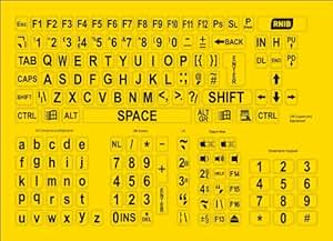 Large print keyboard stickers - black on yellow: Amazon.co.uk ...
