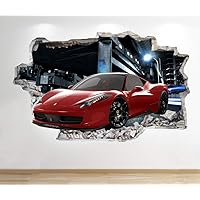 1Stop Graphics Shop FERRARI WALL STICKER 3D LOOK - BOYS KIDS BEDROOM ...