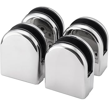 Satin Brushed Stainless Steel 316 Glass Clamp - Balustrade Glazing ...