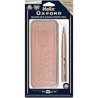 Helix Oxford Metallics Rose Gold Maths Set with Premium Ball Point Pen ...