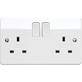 MK 2 GANG DUPLEX SOCKET with SWITCH, MK K2747 WHI : Buy Online at Best ...