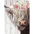 SYMON Cross Stitch Kits for Adults,Highland Cow,11CT Counted Printed ...