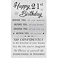 MOQIYXL Happy 21st Birthday Card for Men Women, Small Engraved Wallet Card for 21 Year Old ...