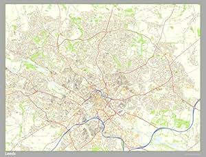 Leeds City Centre Map - Size 160 x 160 cm (Approx): Amazon.co.uk ...