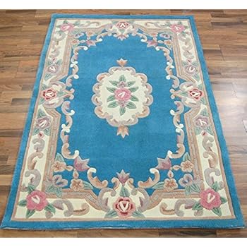 eRugs Traditional Original Classic Aubusson Floral 100% Wool Hand ...