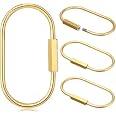 oruola 4pcs Brass Key Ring,Brass Screw Lock Keychain,Gold Key Ring ...