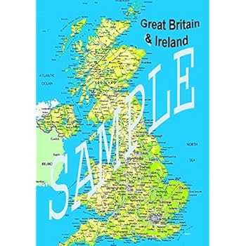 A3 Laminated UK Counties Map Educational Poster: Amazon.co.uk: Office ...