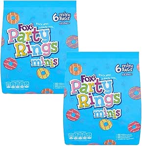 Fox's Party Rings Mini Original Party Rings Biscuit, (Pack of 6X 21g) x ...