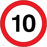 Viking Signs PR543-S40-V"10" Mph Or 10Kph Road Speed Symbol Sign, Vinyl ...