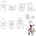 Memory Bear Template Ruler Set 10PCS, Acrylic Memory Bear Template ...