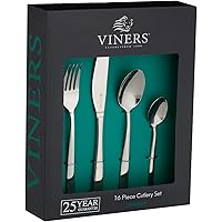 Viners 24 Piece Stainless Steel Cutlery Set. Viners Splendour Hammered ...