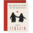 Fiance Birthday Card For Him - Penguin Gifts For Husband Wife - Penguin Valentines Card ...