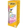 BIC Cristal Fun Ballpoint Pens, Pink Ink Smudge-Proof Writing Pens and Wide Point (1.6mm), Pack ...