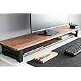 carpentray Store 66cm Long Wooden Monitor Stand with Storage Organizer ...
