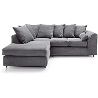 Abakus Direct Left Hand Corner Sofa - Jumbo Cord L Shaped Sofas for ...