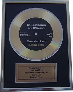 Personalised Framed Gold Record Disc 1st, Silver or Golden Wedding ...