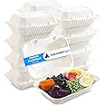 Nationwide Paper 9x6 Inch 1 Compartment Bagasse Clamshell Takeaway Box ...