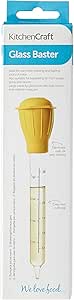 KitchenCraft KCBASTERGL Traditional Baster, Glass/Rubber, 30 cm, Yellow ...