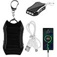 Solar Power Bank Keychain, 1200mAH Large-capacity Battery Small Solar ...