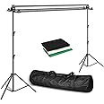 HIFFIN Black|Green|White 8x12ft Curtains Portable Background Backdrop ...