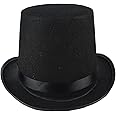 Yeory Top Hats For Men 6.3 Inch Tall Black Top Hat Adult Size Felt ...