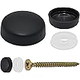 Pack of 50 x Black SNAP-ON Two Piece Dome Screw Cover CAPS - Large CAPS ...