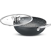 Buy Prestige 3L Durastone hard anodised non-stick deep kadai (24cm)with glass lid|6 layers extra ...