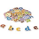Lelin Wooden Magnetic Letters - Fridge Magnets (60 Pieces) : Amazon.co ...