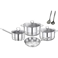 Prestige Stainless Steel 12Pc Cookware Set | Induction Bottom Pots and ...