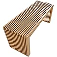 APRTAT Bamboo Storage Bench,Wood Dining Bench Indoor| Kitchen & Living ...