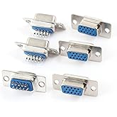 Generic DB15 15-Pin 3 Row Female Computer VGA Cable Connector Adapter 5 Pcs : Amazon.in ...