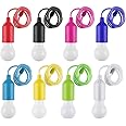 8 Pack LED Pull Cord Light Bulb, Colorful LED Bulb Light Hanging Pull ...