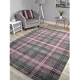 Modern Soft Red Tartan Highland Check Rugs (120cm x 170cm) : Amazon.co ...