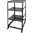 Tecmojo 20U Open Frame Server & AV Rack, 4-Post Mobile Network Rack ...