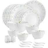 Cello Opalware Dazzle Series Secret Garden Dinner Set, 35 Units | Opal Glass Dinner Set for 6 ...