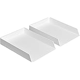 Amazon Basics Rectangular Plastic Organizer Half Accessory Tray, White ...